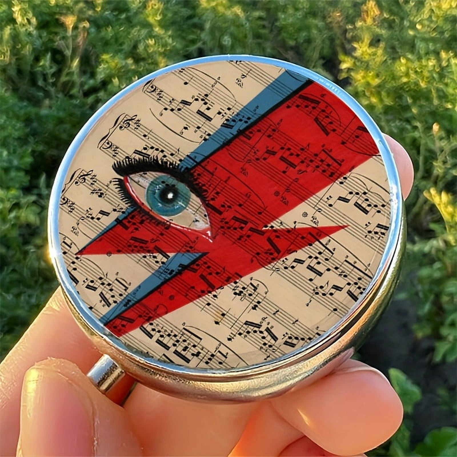 1pc Unique Lightning Eye Design Metal Pill Box, 3-Compartment Round ...