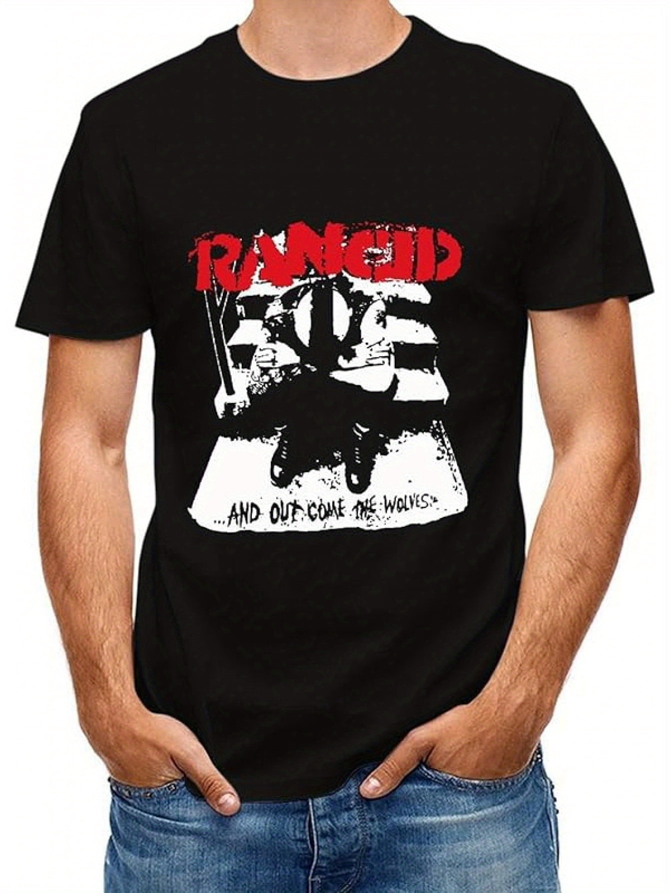 1pc Unisex Rancid Graphic T-Shirt - 180g 100% Cotton Crew Neck Short ...