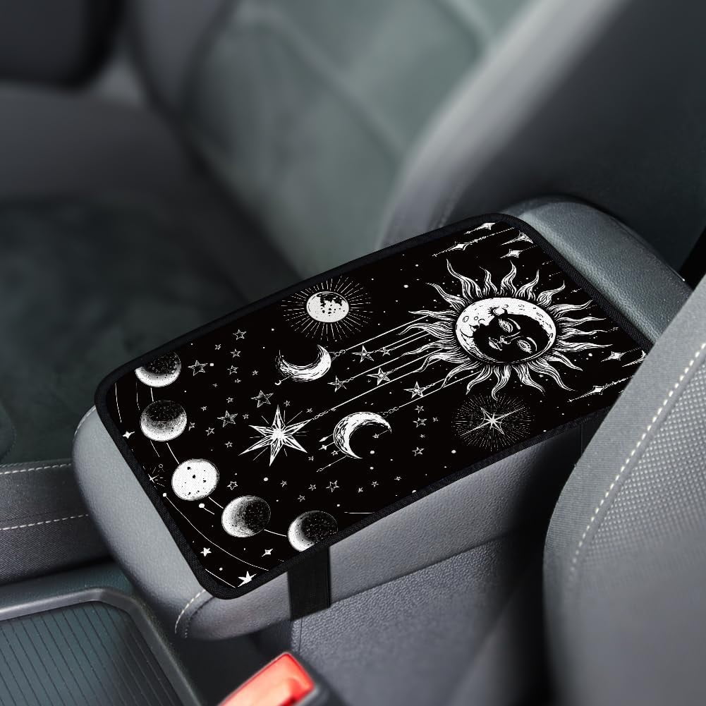 1pc Universal Armrest Cover Pads 12.6x7.5 inch Sun Moon Star Neoprene ...