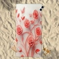 1pc Valentine's Day Rose Tree Pattern Beach Towel - Polyester Fabric ...