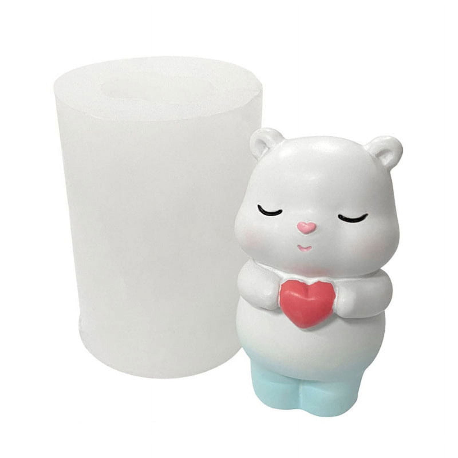 (1pc) Valentine's Day Three-dimensional cute bear Chocolate silicone ...