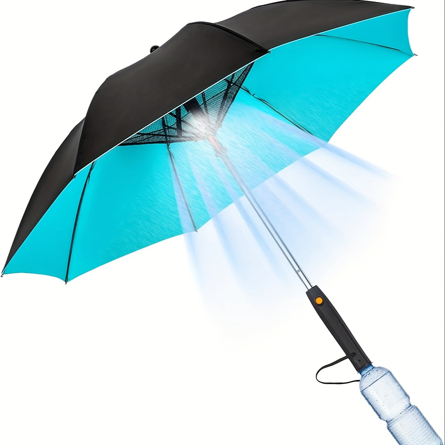 1pc, Various Colors Of Golf Umbrella, With Fan, Built-in Spray Effect ...