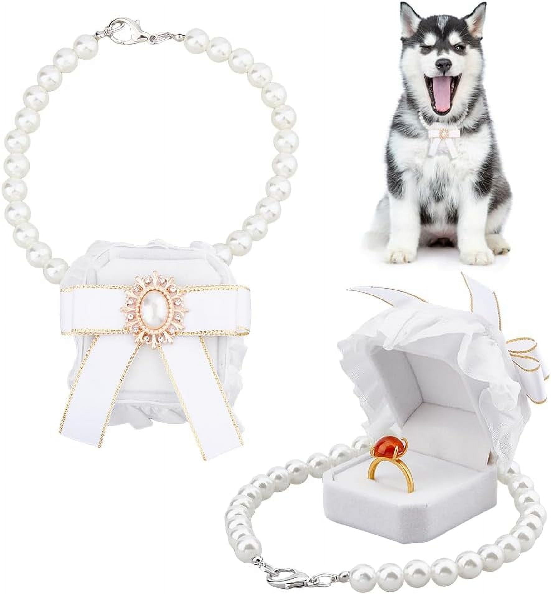 1pc Velvet Rhinestones Detachable Pet Wedding Couple Ring Bearer Box ...