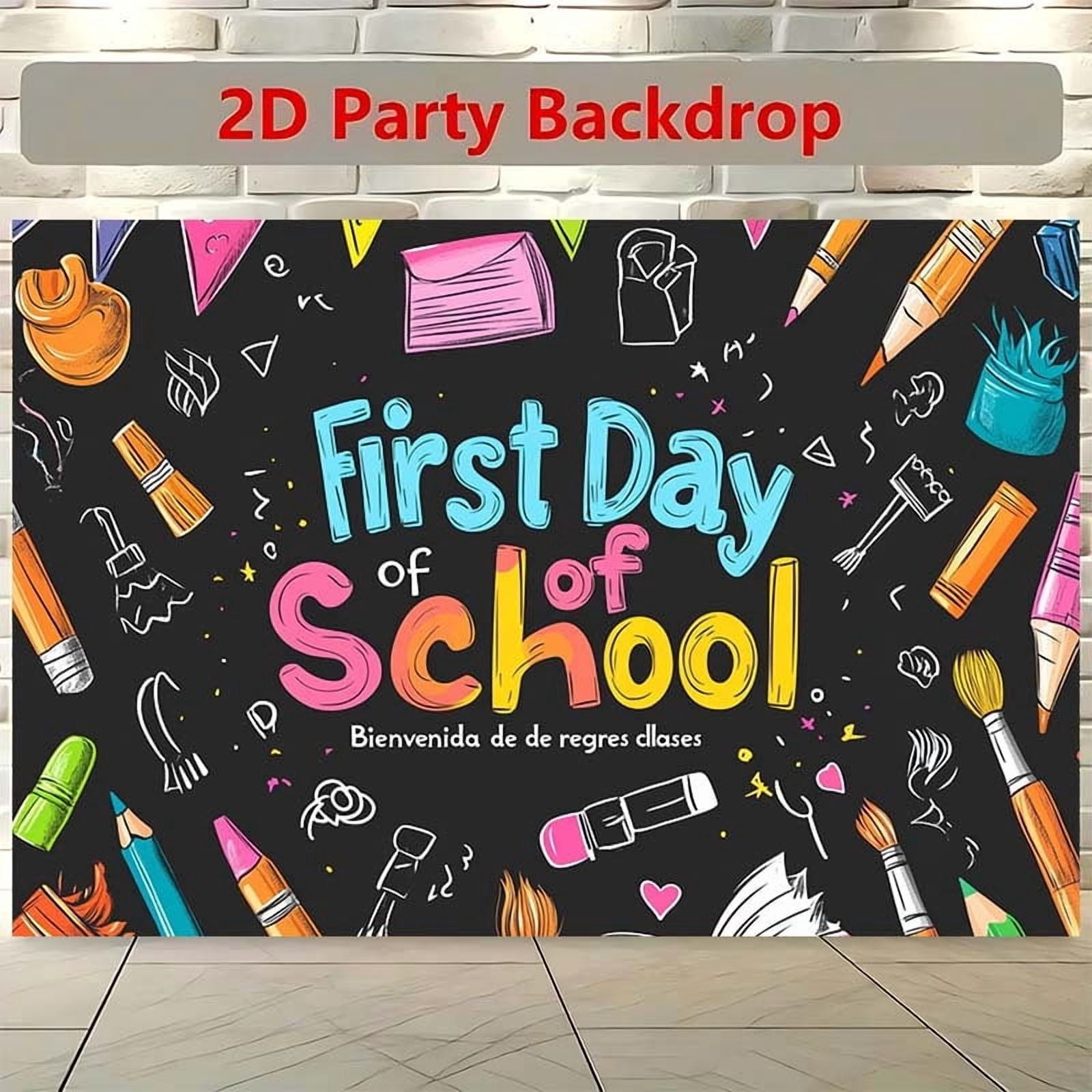 1pc Vibrant "First Day of School" Party Backdrop tapestry- Colorful ...
