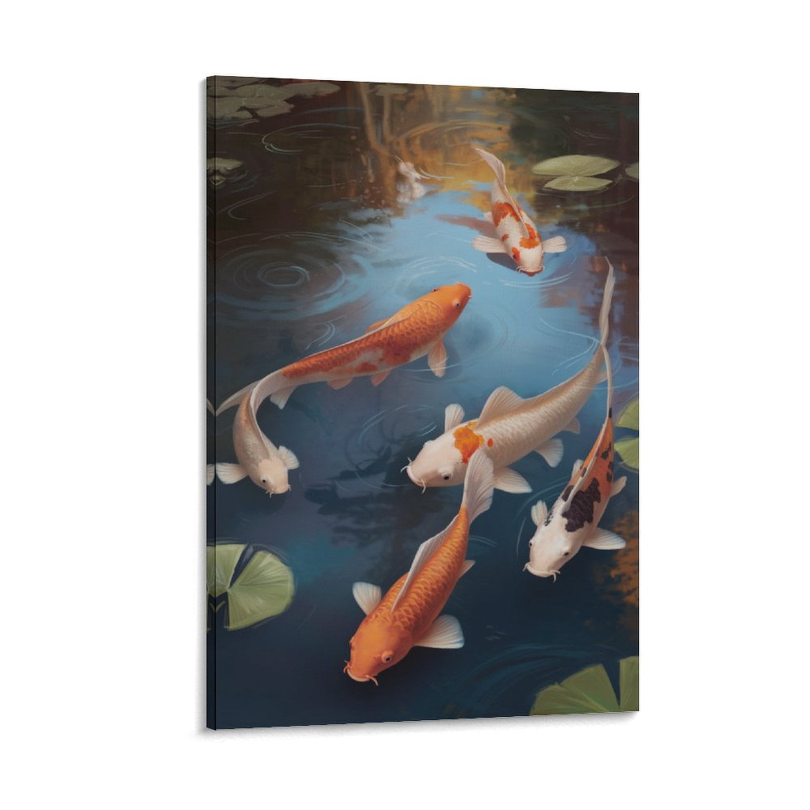 1pc Vibrant Koi Fish Scene 3 Pictures Print Wall Art With Inspirational ...