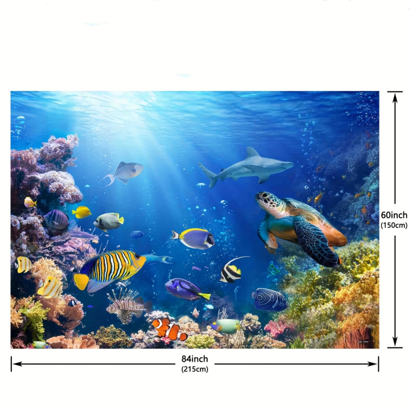 1pc Vibrant Ocean Life Photo Backdrop 7x5ft - Durable, Scenic Underwater Scene for Baby Showers ...
