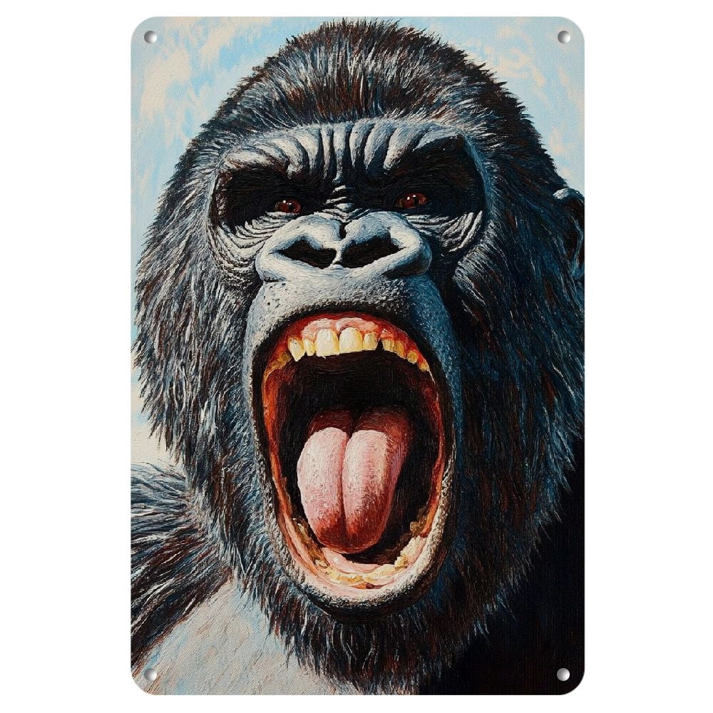 1pc Vibrant Screaming Gorilla Iron Metal Sign, Dynamic Art for Home ...