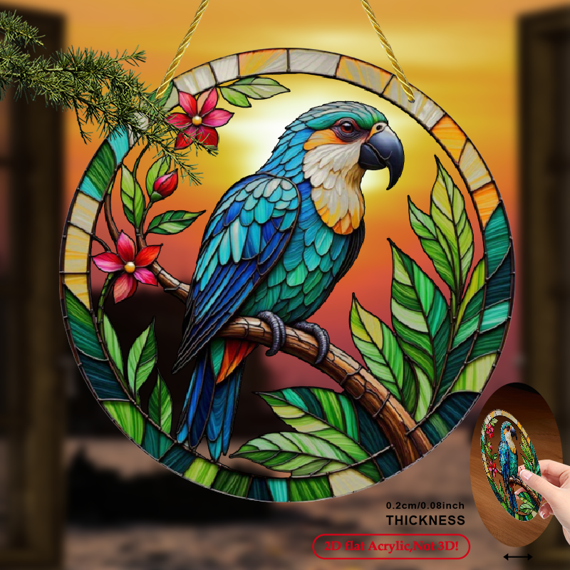 1pc Vibrant Toucan Acrylic Suncatcher - 2D Stained Glass Effect Modern ...