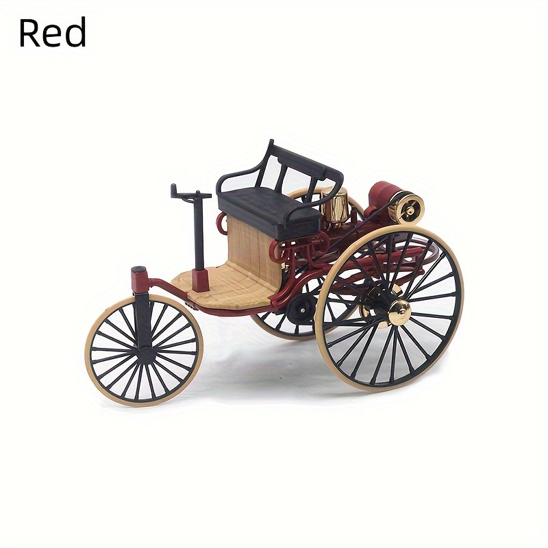 1pc, Vintage Alloy Three-Wheel Old-Fashioned Car Model, 1:12 Scale ...