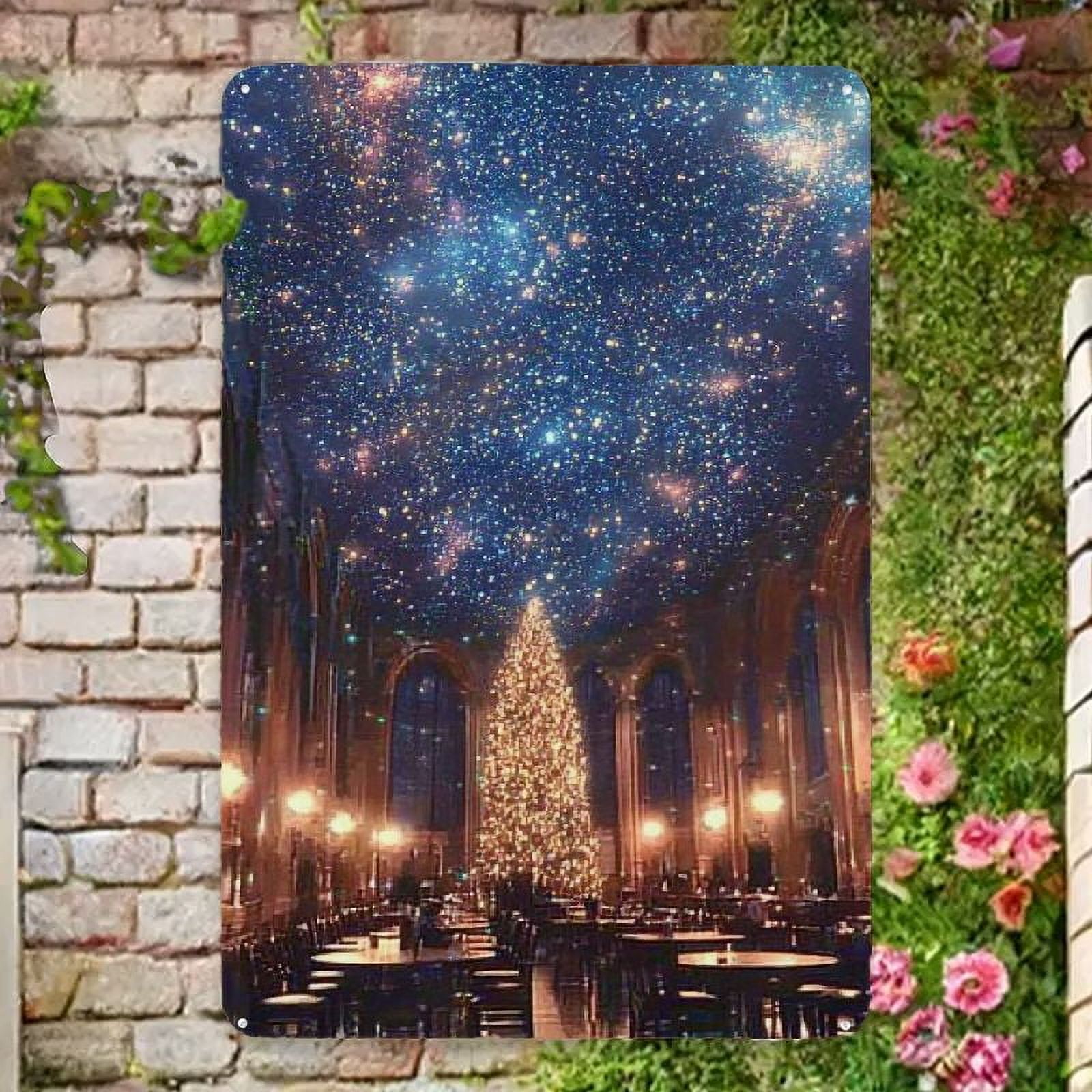1pc Vintage Christmas Scene Metal Tin Sign, 8X12Inch Iron Wall Art ...