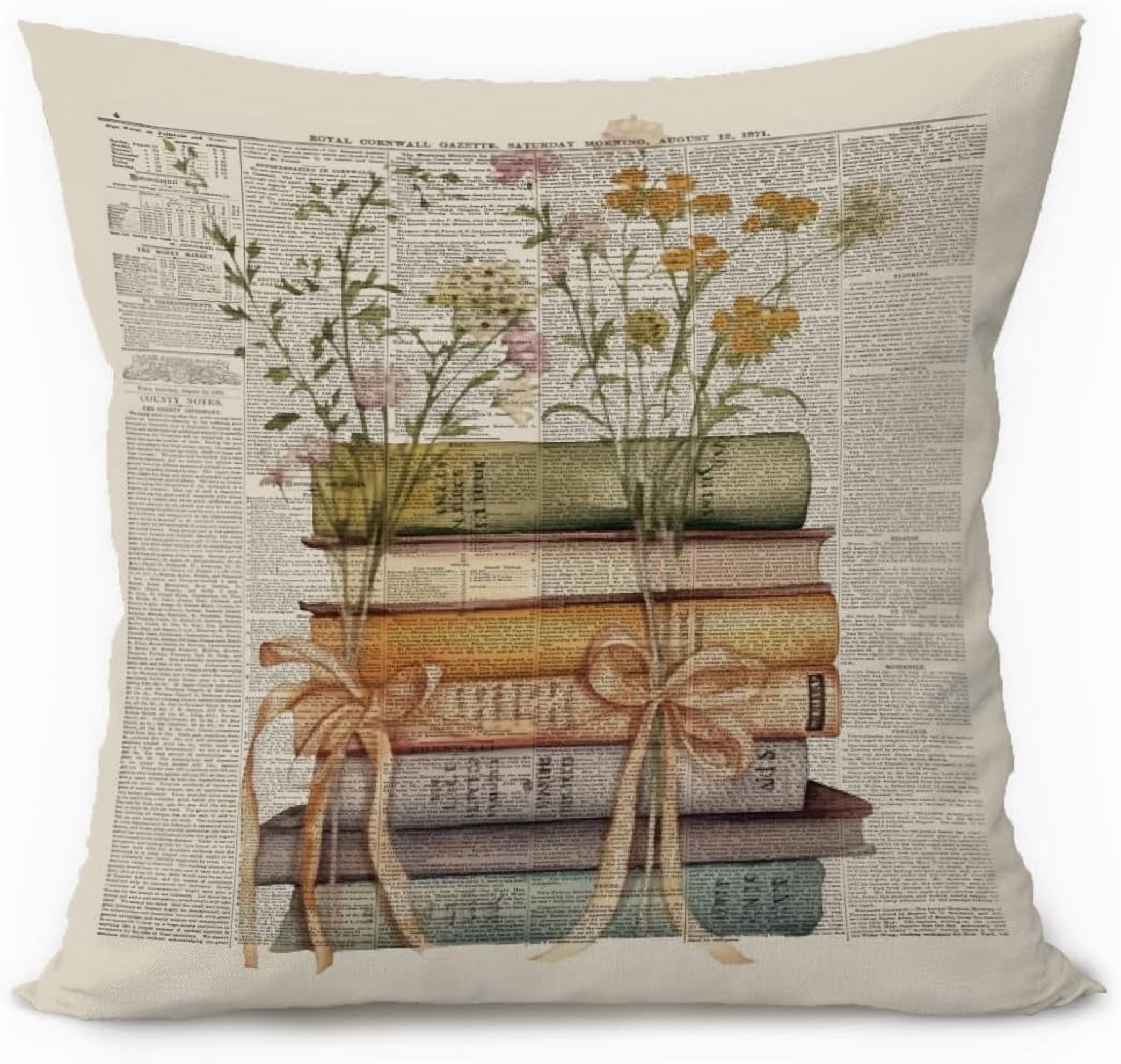1pc Vintage Classroom Book Reading Pillow Cover 18x18, Reading Corner ...