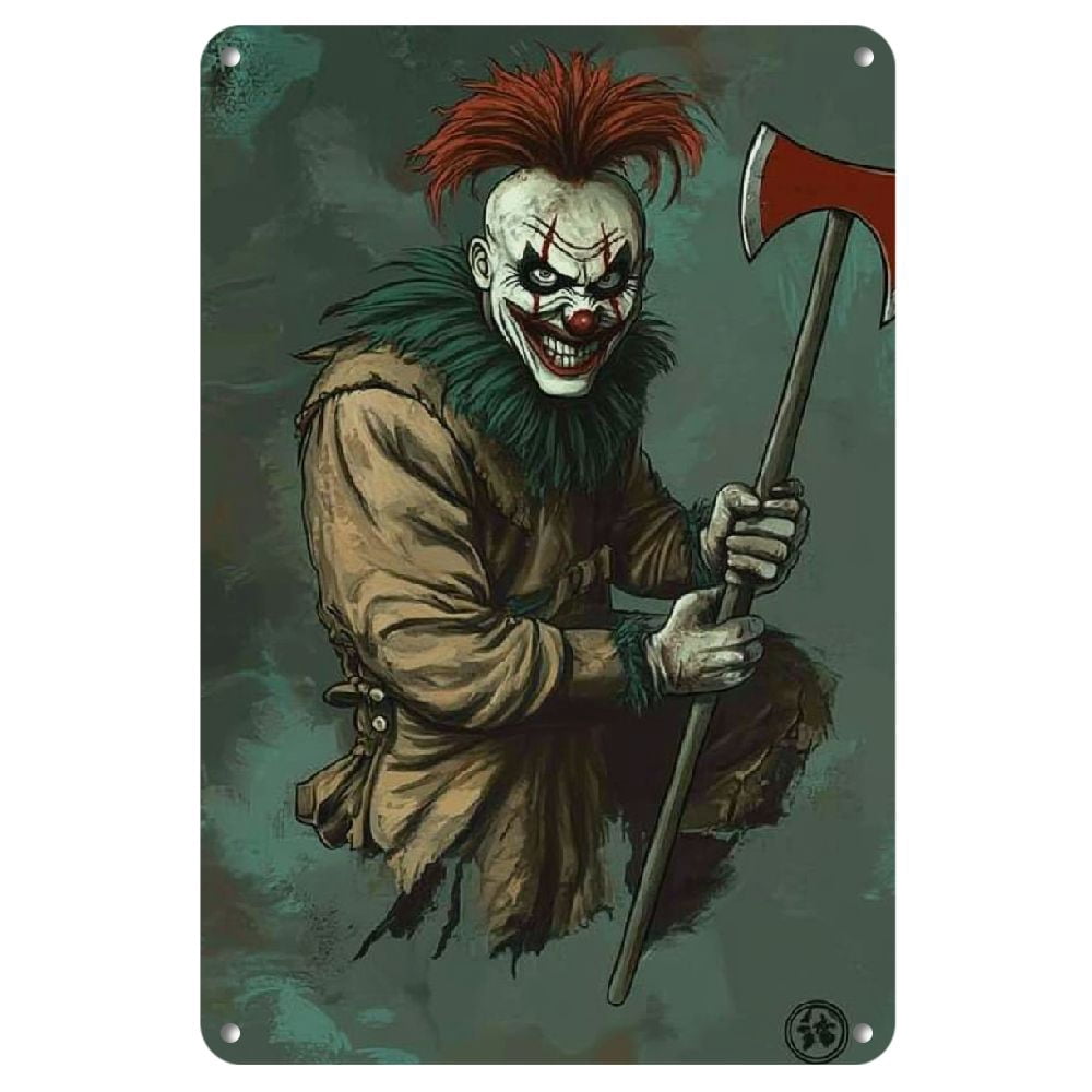 1pc Vintage Clown Metal Tin Sign, 8x12 Inch Retro Wall Decor, Bar ...