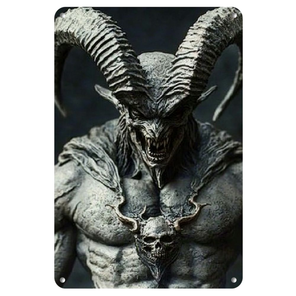 1pc Vintage Demon Iron Wall Decor Sign - Intricate Retro Style Metal ...