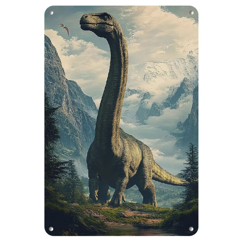 1pc Vintage Dinosaur Metal Tin Sign, 8x12 inch Prehistoric Wall Art ...