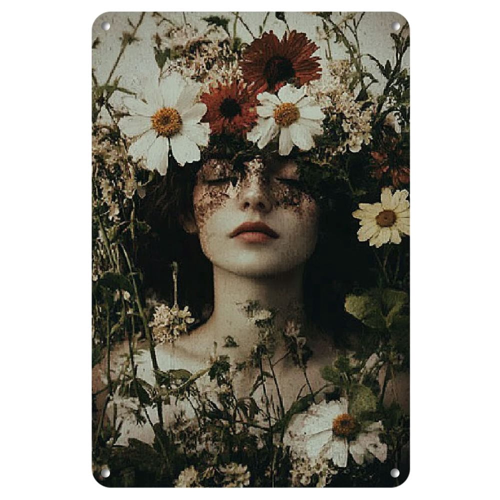 1pc Vintage Floral Metal Tin Sign - Iron Wall Art with Garden Design ...