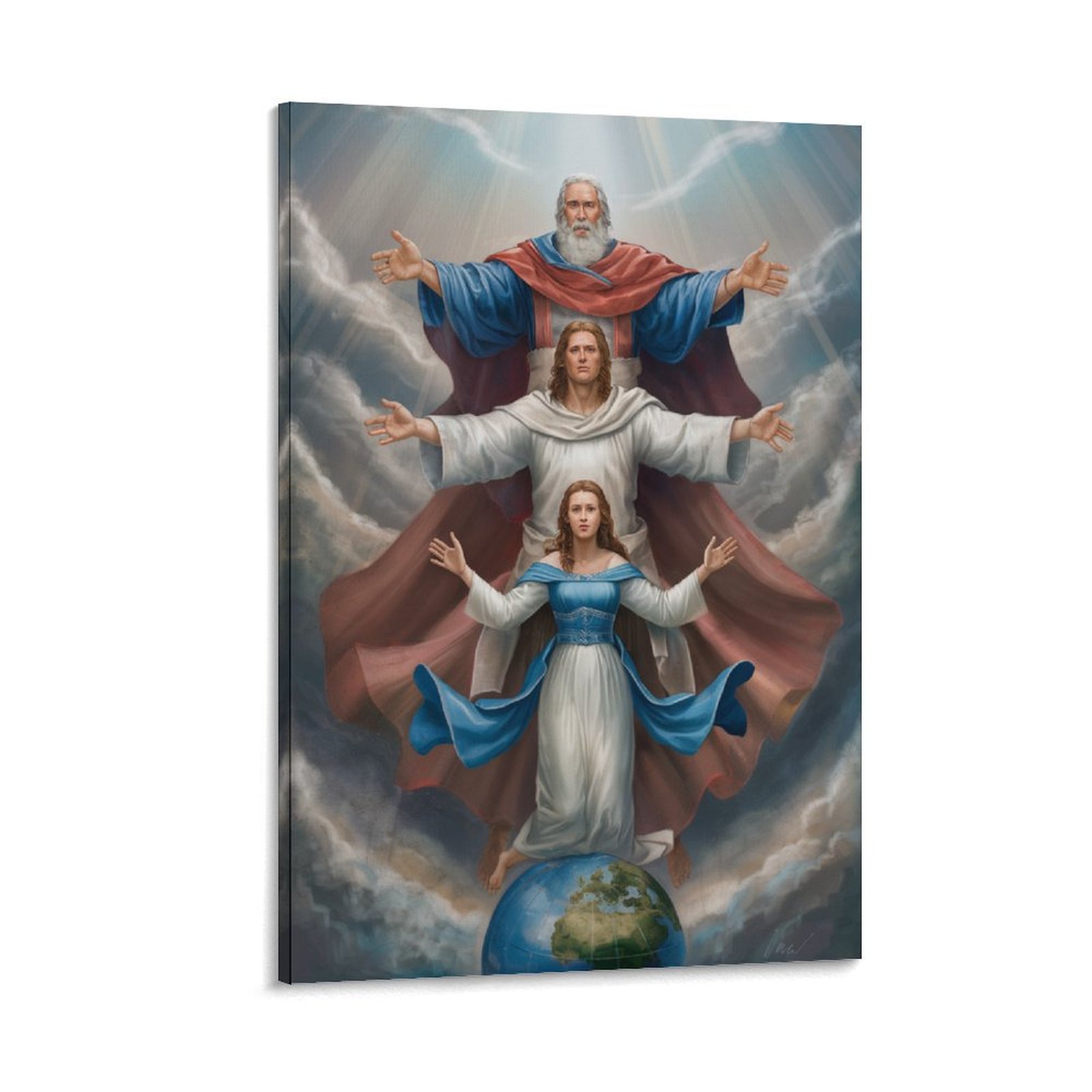 1pc Vintage-Inspired The Most HOLY TRINITY of GOD 2 Pictures Print Wall ...