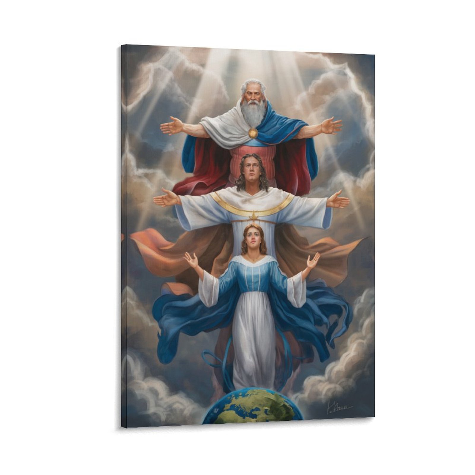 1pc Vintage-Inspired The Most HOLY TRINITY of GOD 4 Pictures Print Wall ...
