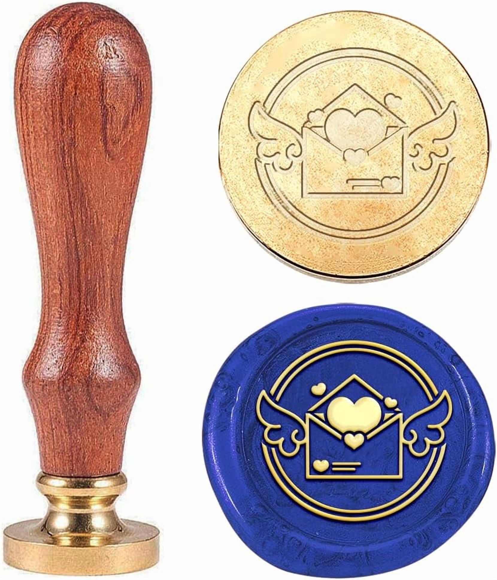 1pc Vintage Mail Envelopes Wax Seal Stamp Wings Heart Sealing Wax ...
