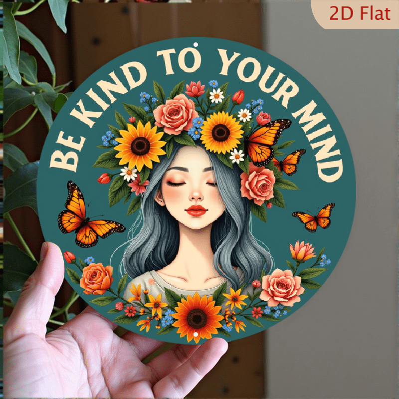 1pc Vintage Mental Health Wall Sign - Retro Decor with Positive ...