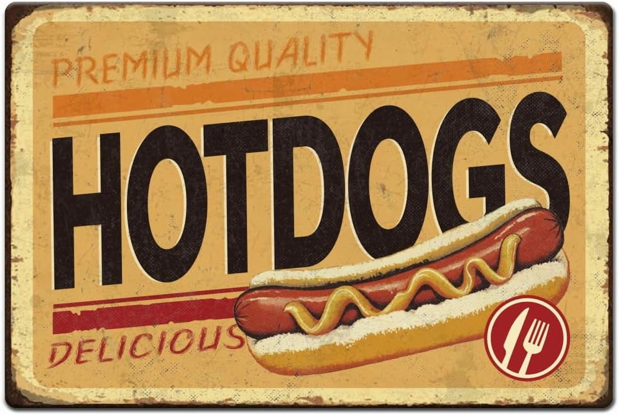 1pc Vintage Metal Tin Signs 8x12 inch Hot Dogs Signs Retro Food Plaque ...