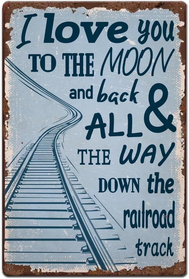 1pc Vintage Metal Tin Signs 8x12 inch Retro Iron Train Track Sign I ...