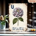 1pc Vintage Metal Wall Sign, 8x12 Inches, Floral Hydrangea with ...
