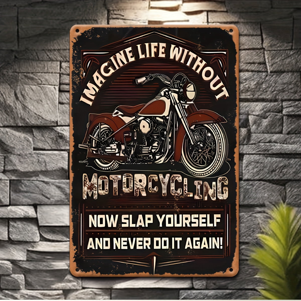 1pc Vintage Motorcycle Metal Wall Art Sign - Retro Biker Garage Decor ...