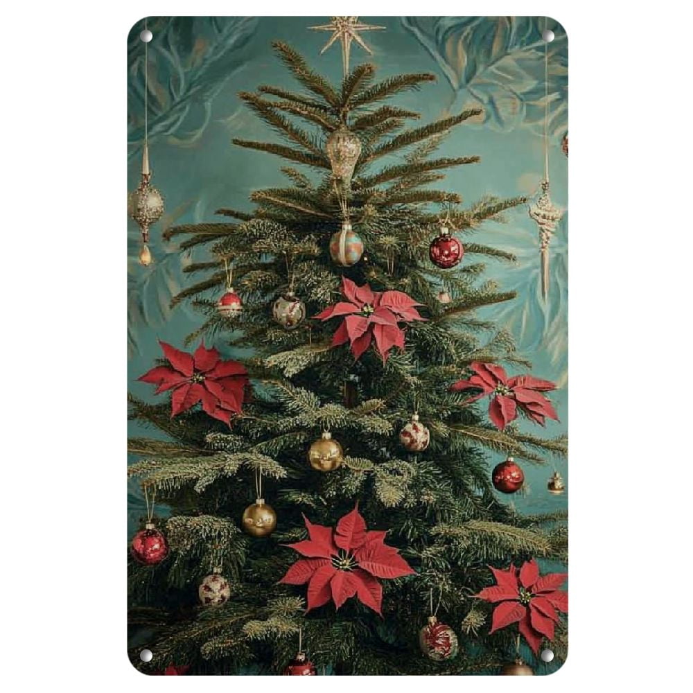 1pc Vintage-Style Christmas Tree Iron Metal Sign, 8x12inch - Welcoming ...