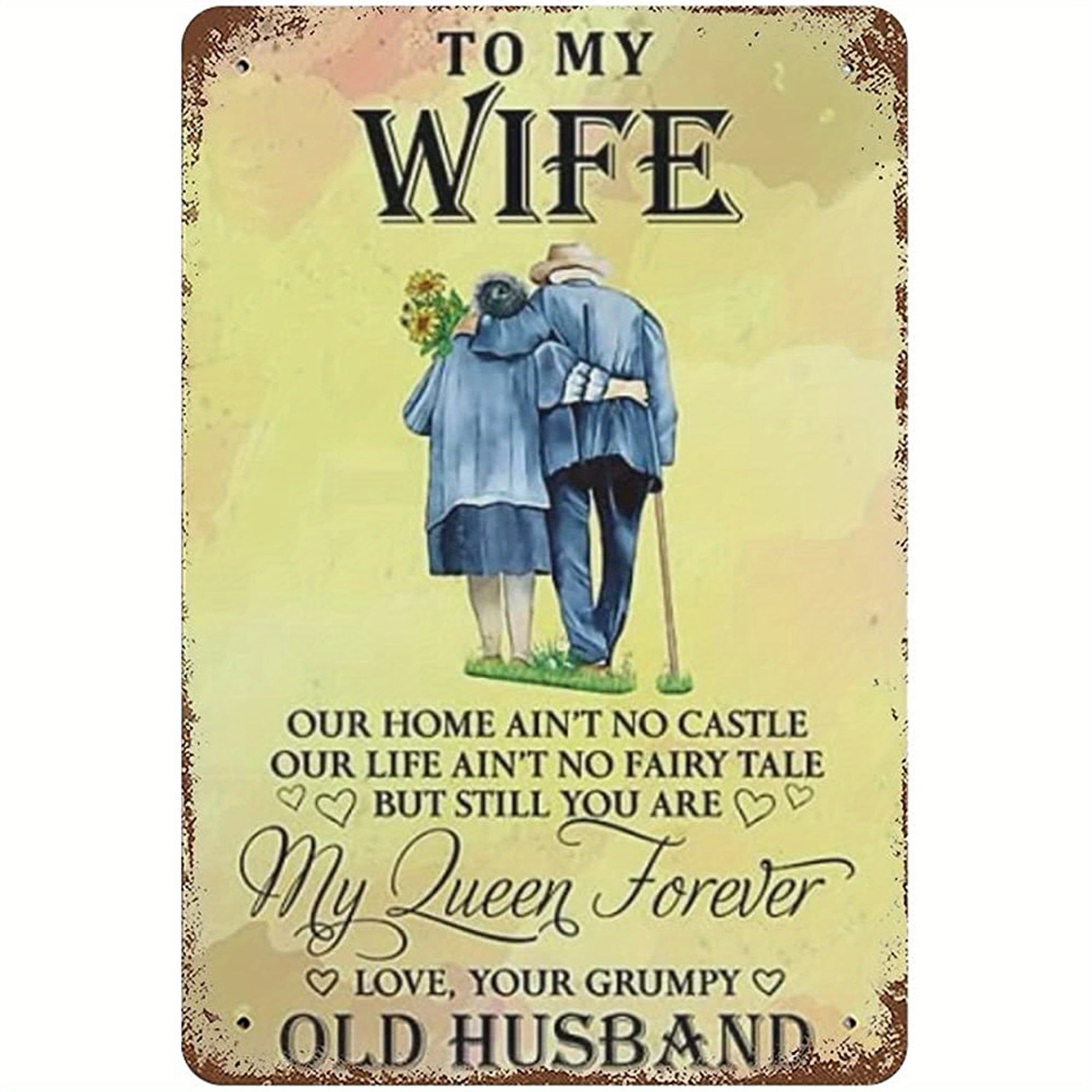 1pc Vintage Tin Sign For Couples Our Home Aint No Castle Perfect Lover T For Bedroom