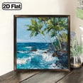 1pc Vintage Tropical Palm Trees & Ocean Waves Wall Art, 8x8in. Beach ...
