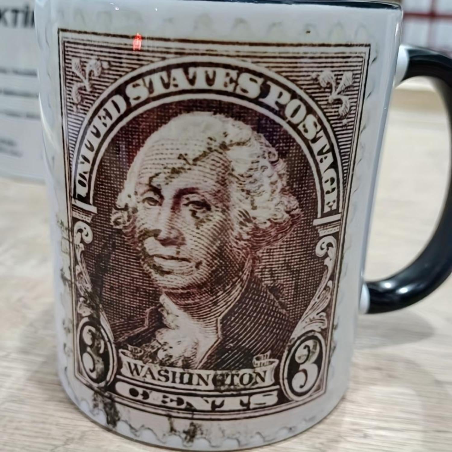 1pc Vintage US Postage Stamp Mug with George Washington 3 Cents Stamp ...