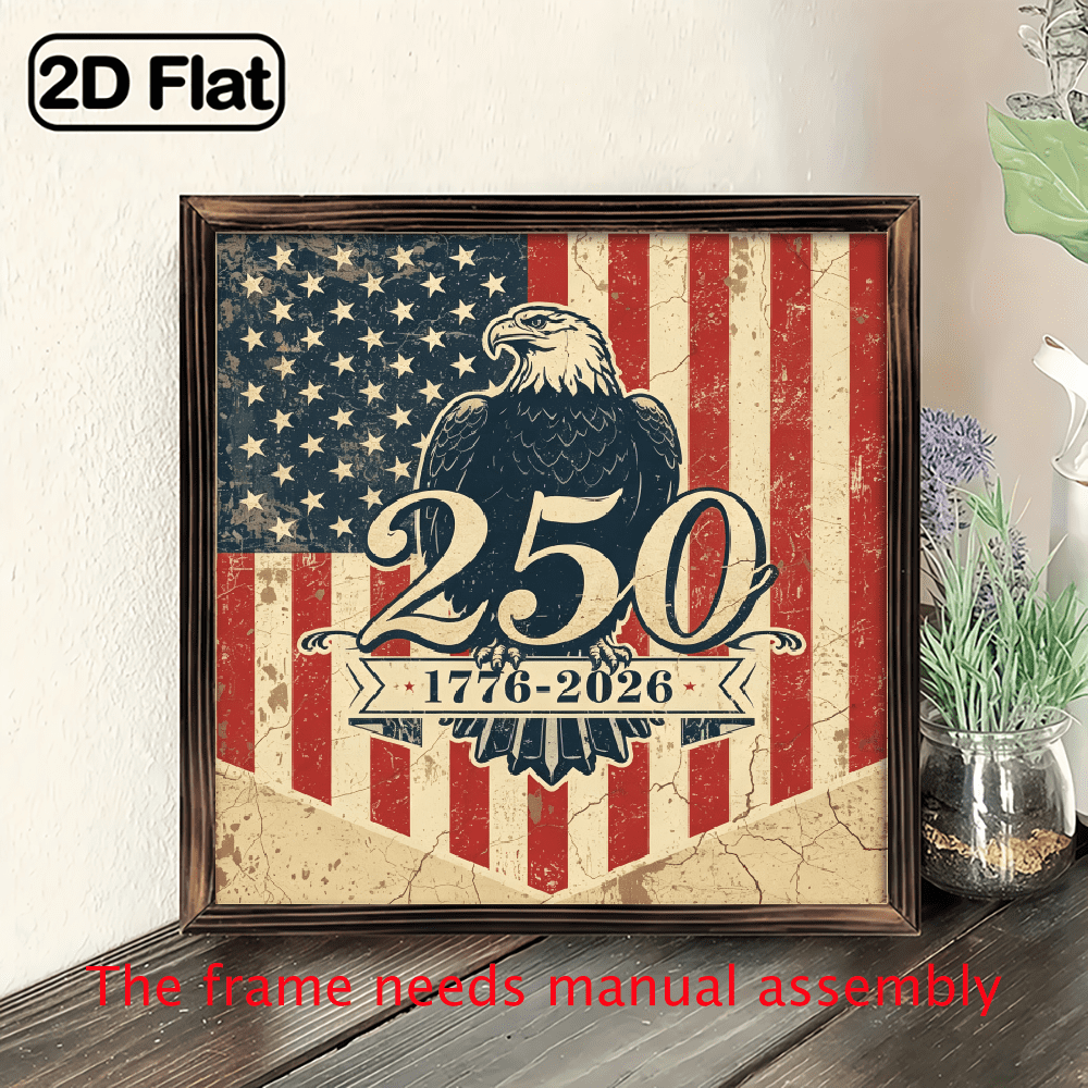 1pc Vintage USA 250th Anniversary Patriotic Eagle Wall Art 1776-2026 ...