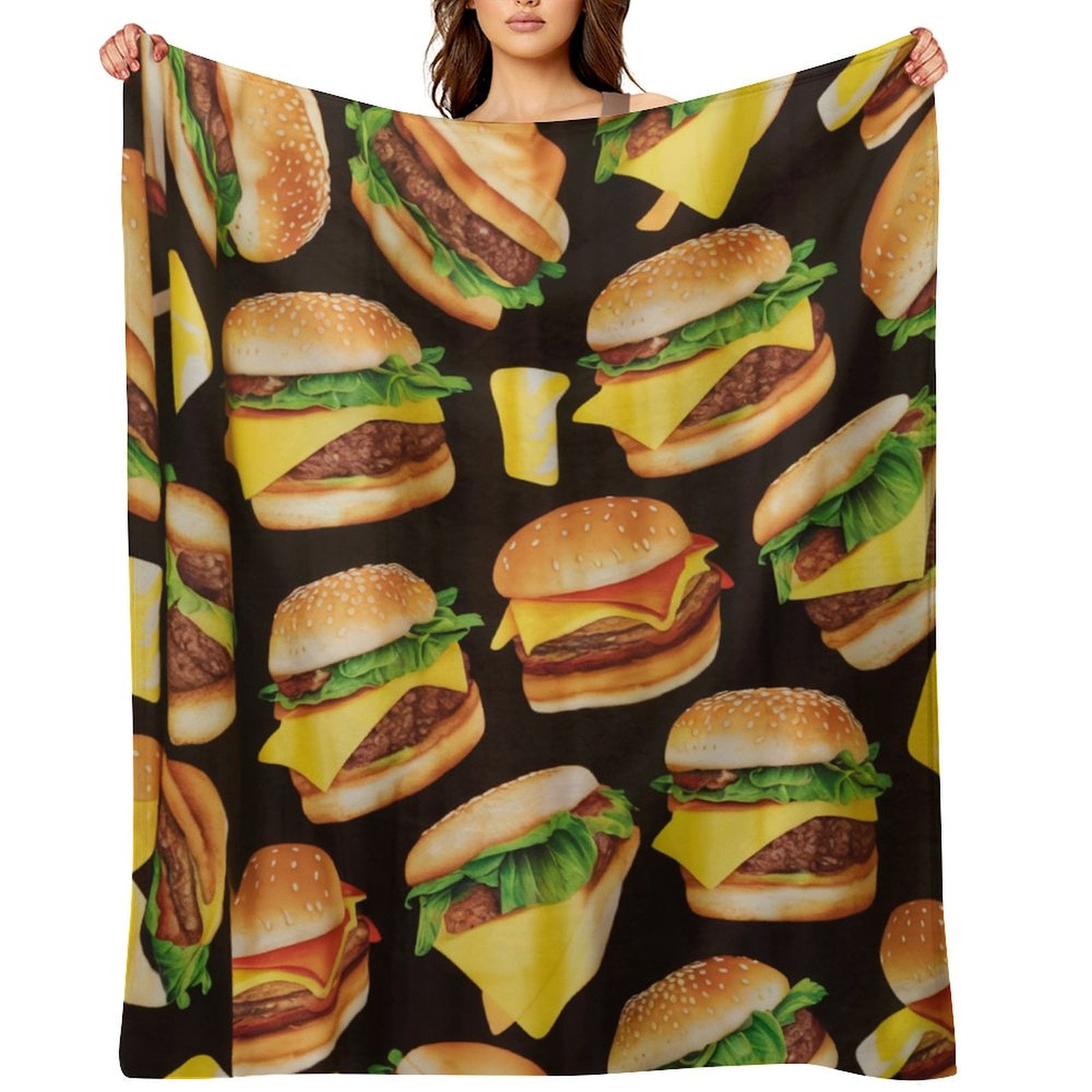 1pc Warm & Cozy Flannel Throw Blanket -Fun Creative Black Glam Style ...