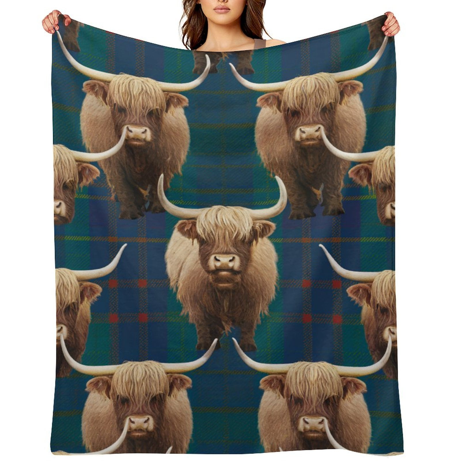 1pc Warm & Cozy Flannel Throw Blanket -HiGHLaND CoW PRiNT 2 Graduation ...
