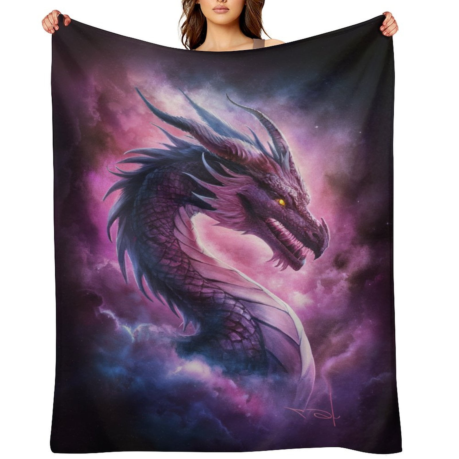 1pc Warm & Cozy Flannel Throw Blanket -Nebula Dragon 6 Graduation ...