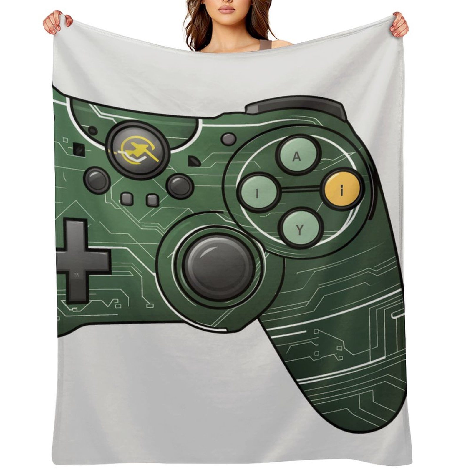 1pc Warm & Cozy Flannel Throw Blanket -Retro Gamepad, Retro Joypad ...
