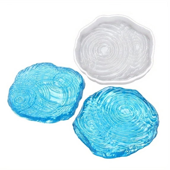 1pc Water Wave Plate Silicone Mold for UV Resin - Round Tray Craft ...