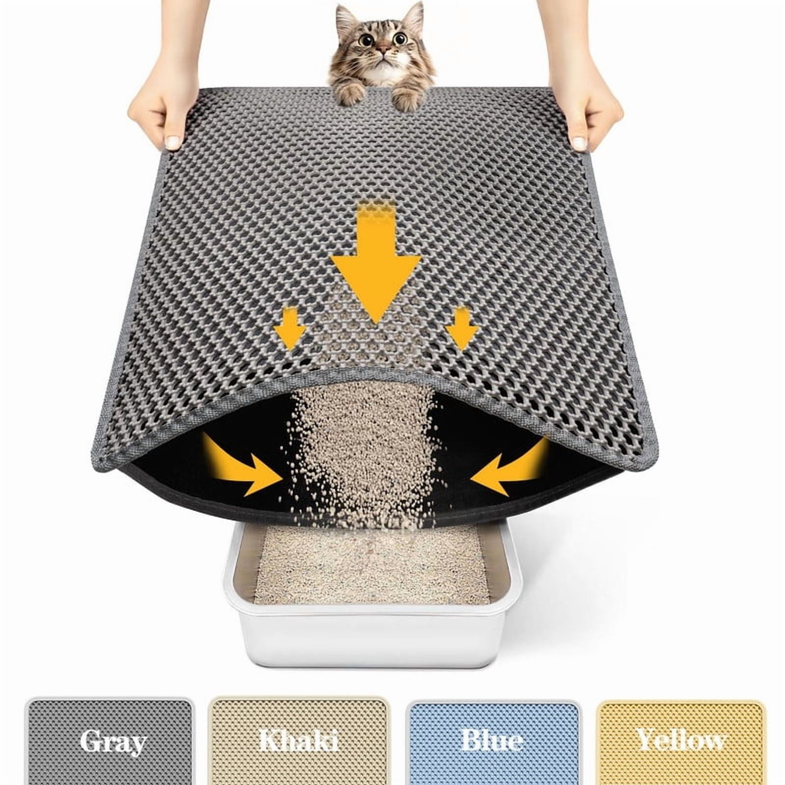 1pc Waterproof Cat Litter Mat, HOMEIORA Easy to Clean Honeycomb Waste ...