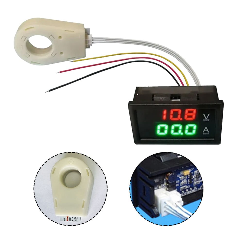 1pc Waterproof Hall Voltmeter Ammeter Dual Digital Display DC0-300V 50A ...