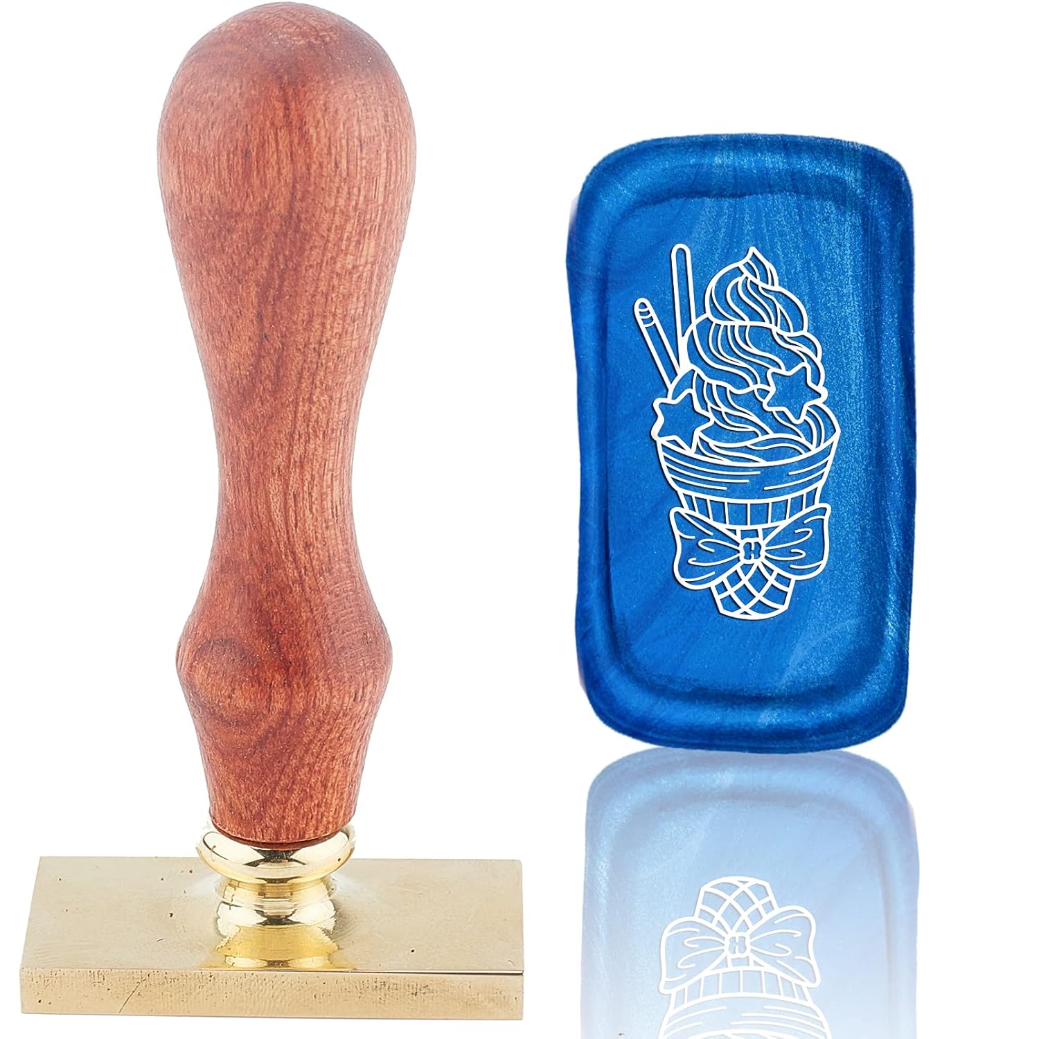 1pc Wax Seal Stamp Set Sealing Wax Stamp Solid Brass Head Wood Handle ...