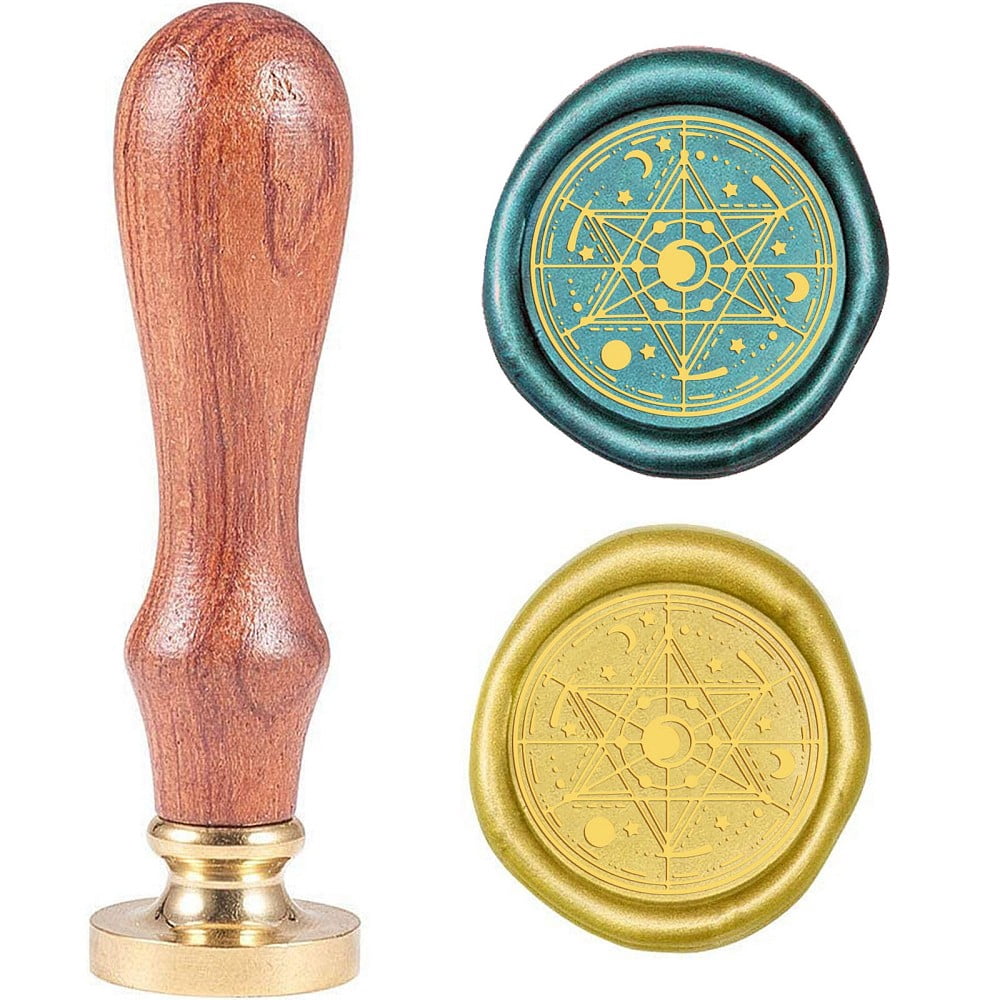 1pc Wax Seal Stamp Set Sealing Wax Stamp Solid Brass Head Wood Handle ...
