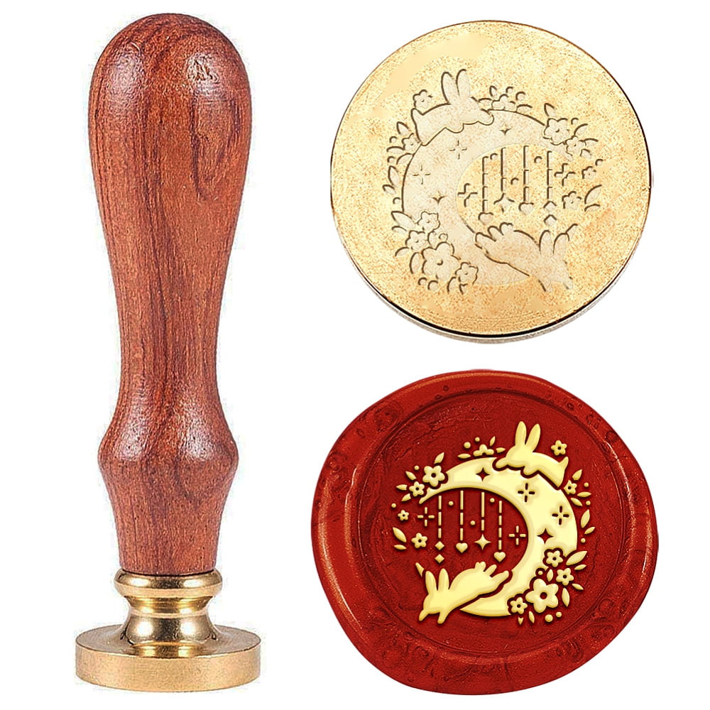 1pc Wax Seal Stamp set Sealing Wax Stamp Solid Brass Heads with Wood ...