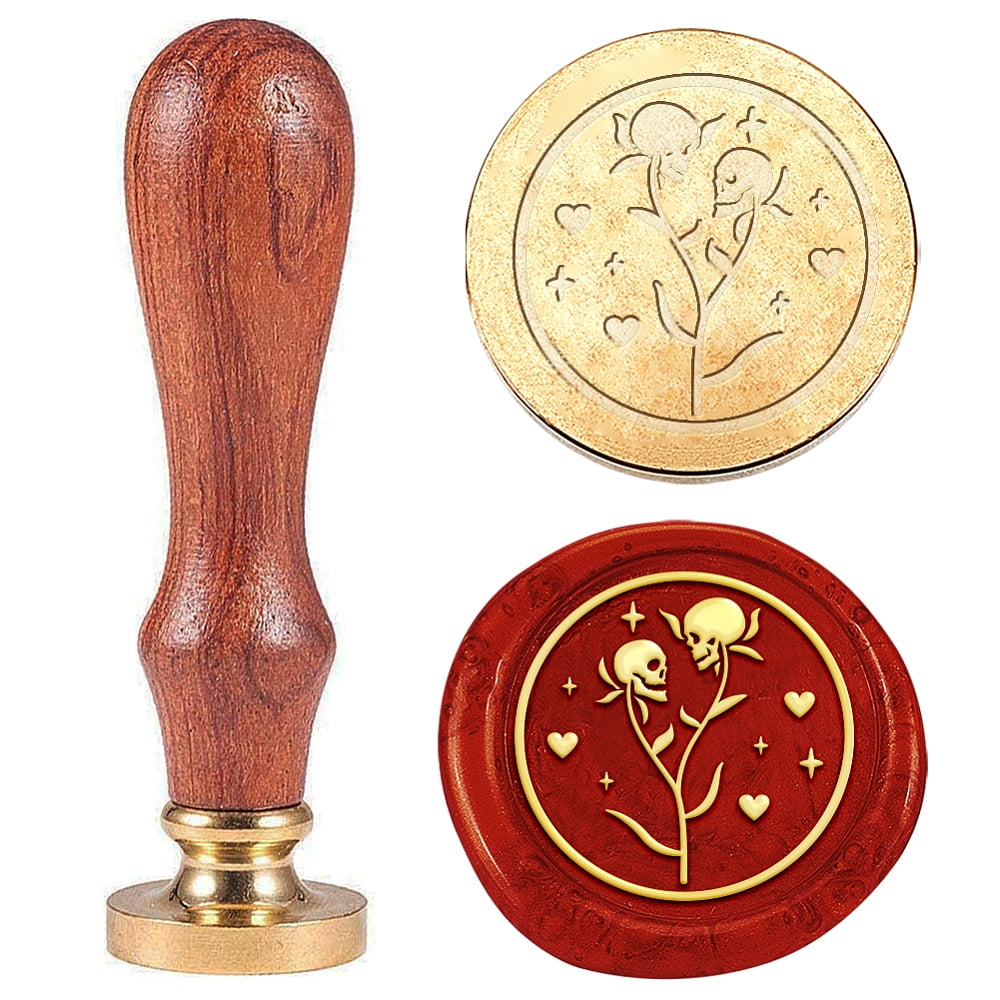 1pc Wax Seal Stamp set Sealing Wax Stamp Solid Brass Heads with Wood ...