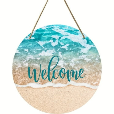 OUNONA WELCOME Wooden Fishing Net Sea Star Hanging Mediterranean Style ...