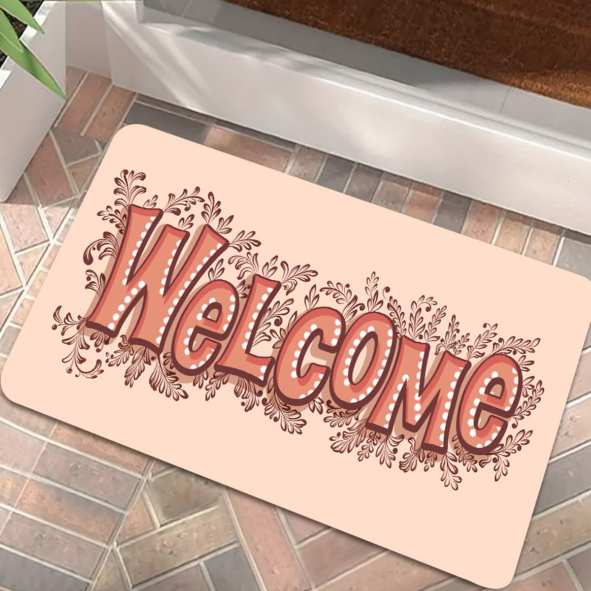 1pc Welcome Letter Printed Doormat, Rectangular Non-slip Mat, Soft ...
