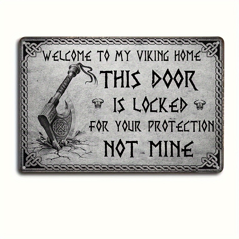 1pc, "Welcome To My Viking Home", Metal Aluminium Sign, (8x12 Inch/20cm ...