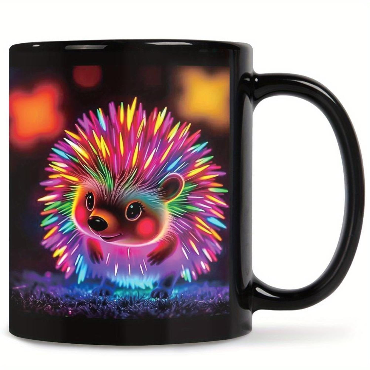 1pc Whimsical Hedgehog Ceramic Mug 11oz Vibrant Spiked Design Wide ...