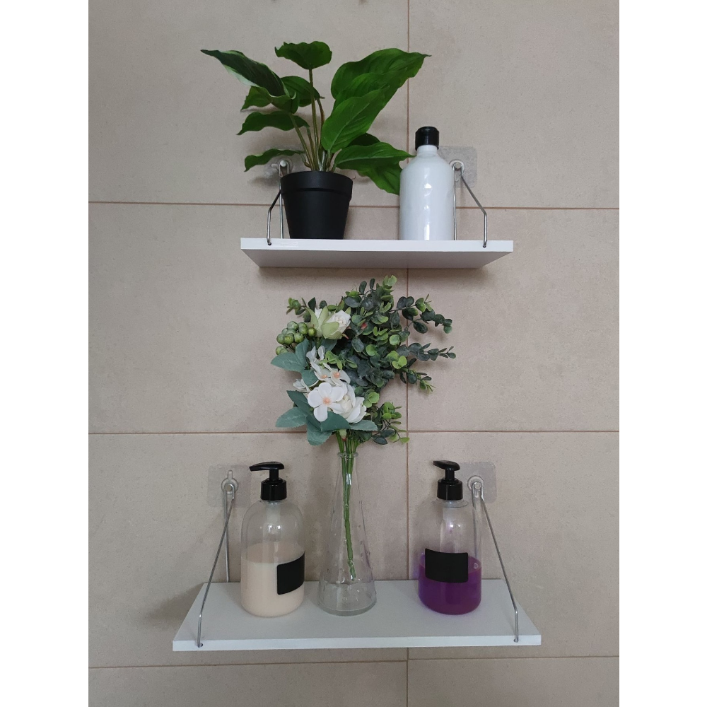 1pc White Simple Wall Mounted Bookshelf For Living Room, Study Room ...