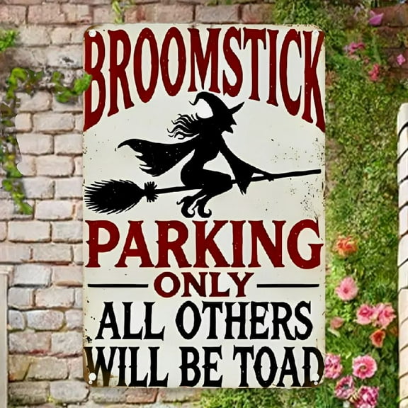 2D Flat Decorative Signs Plaques Vintage Halloween Witch Metal Tin Sign ...
