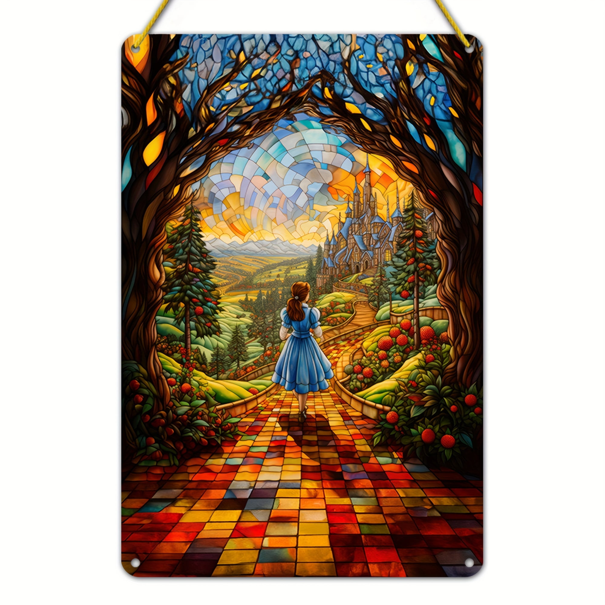 1pc, Wizard Of Oz Stained Glass Wizard Sun Catcher, Rectangular Acrylic Sun Catcher Sign Hanging ...